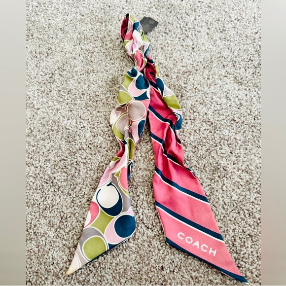 Coach | Accessories | Coach Signature Silk Slim Scarf Multicolors ...